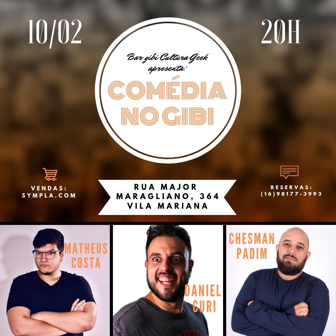 Comédia no Gibi recebe: Daniel Curi em São Paulo - Sympla